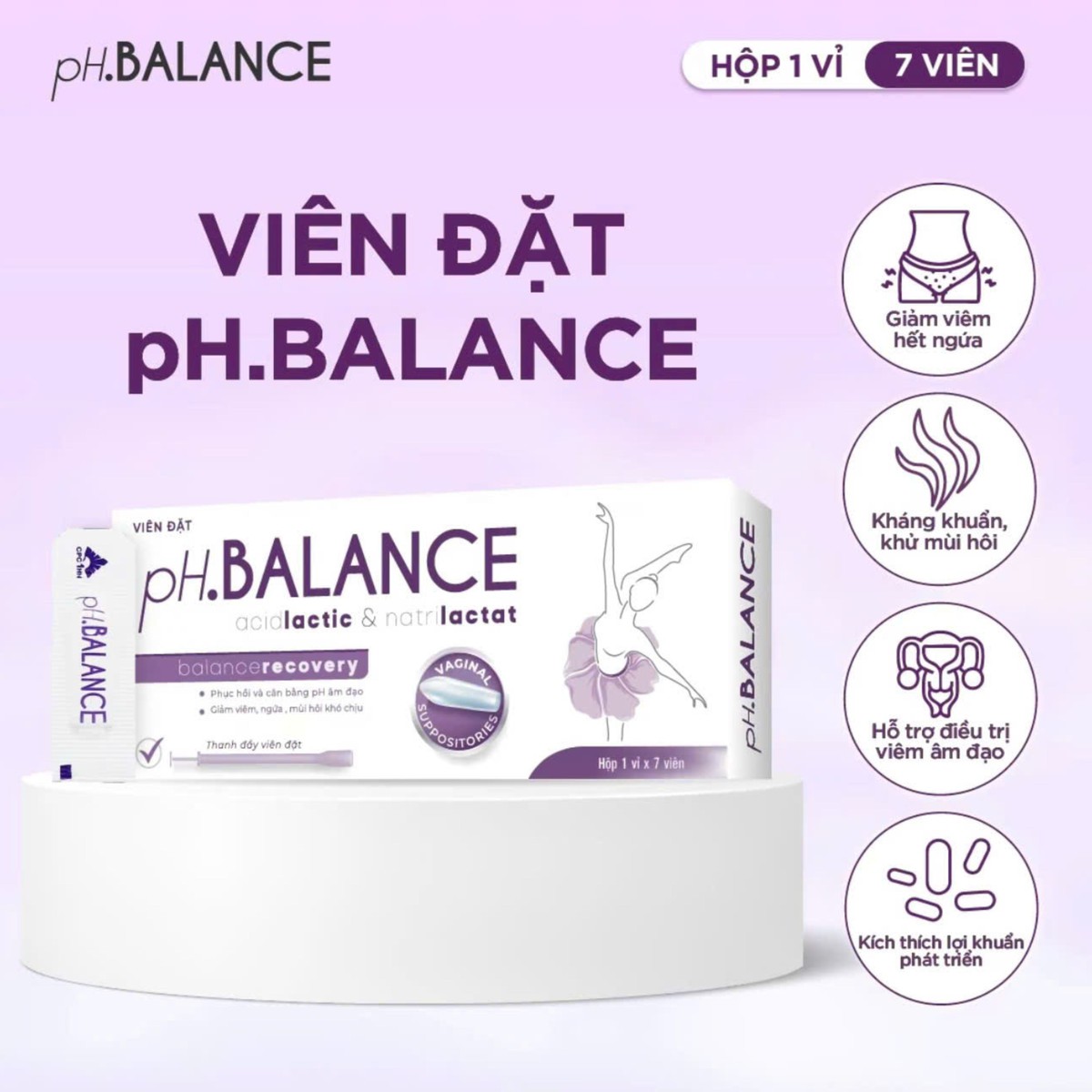 Viên Đặt Âm Đạo pH Balance Hỗ Trợ Giảm Ngứa, Giảm Viêm Nhiễm, Giảm Tiết ...