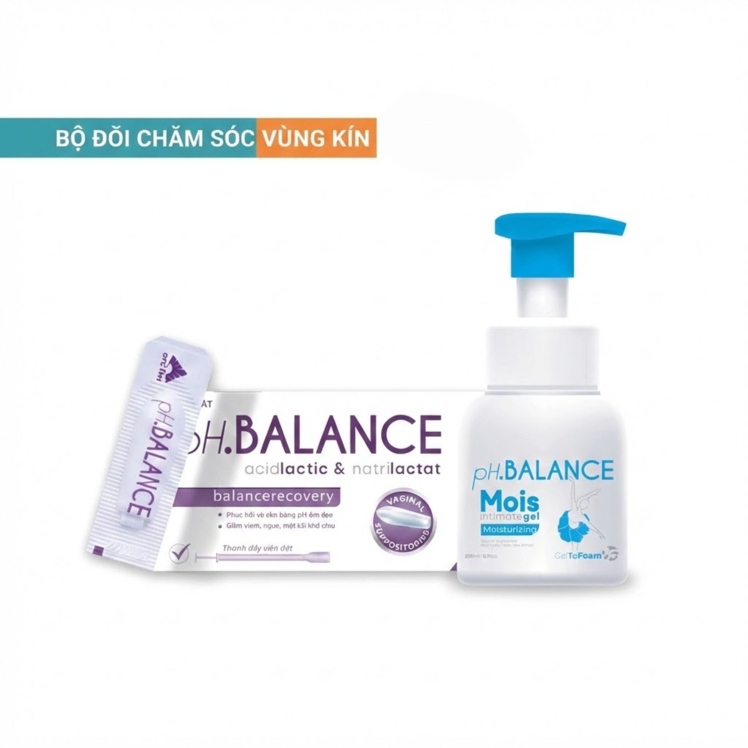Combo pH Balance Mois: Gel bọt vệ sinh pH Balance Mois và Viên đặt âm ...